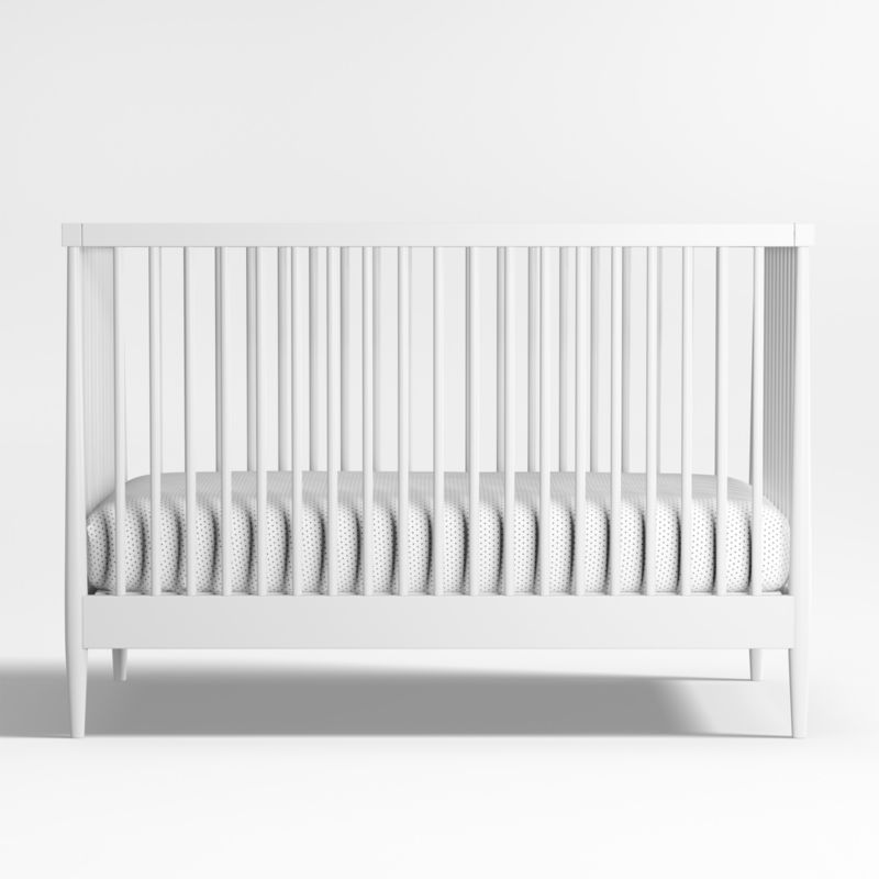 Hampshire White Wood Convertible Baby Crib with Toddler Bed Rail ...