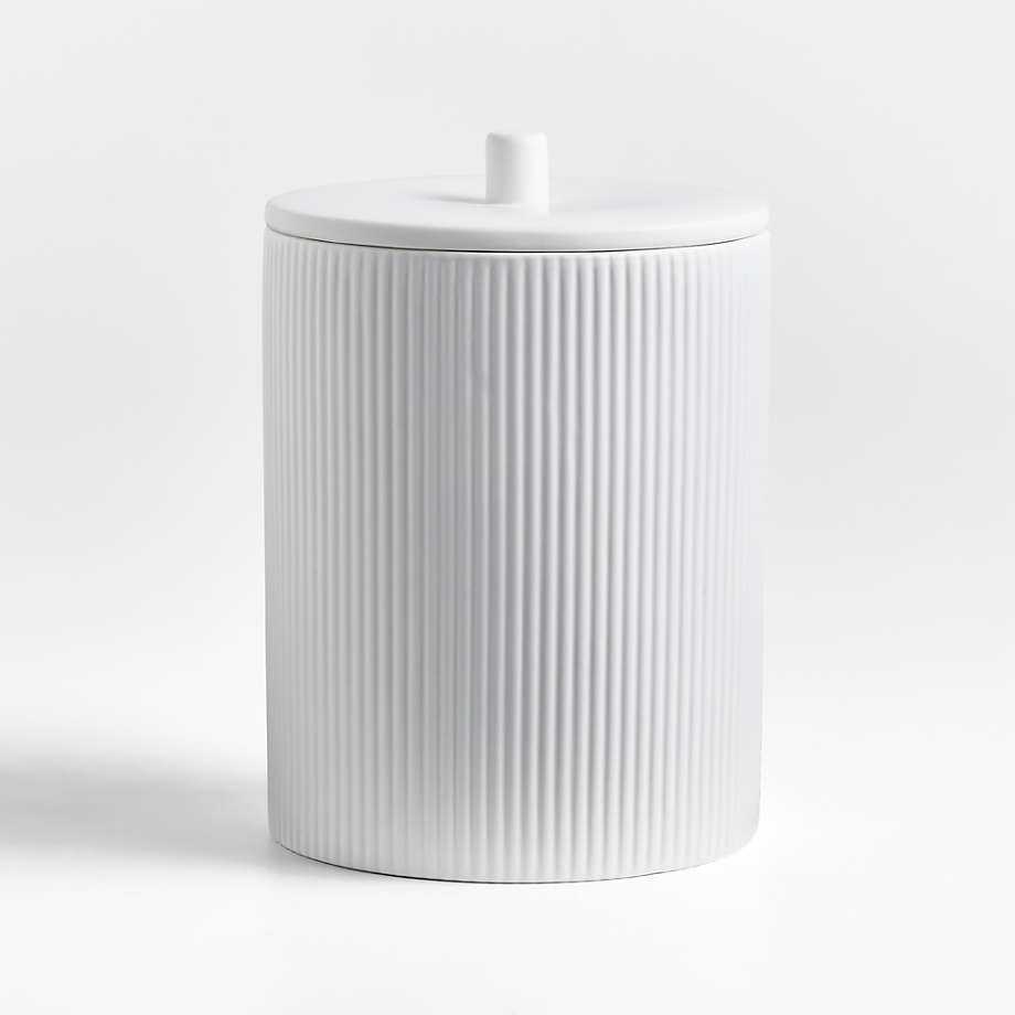 Hanno Large Textured Ceramic Canister + Reviews | Crate & Barrel