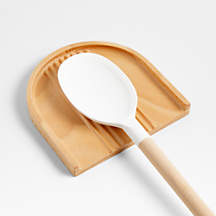 Hanno Fluted Wooden Spoon Rest + Reviews | Crate & Barrel