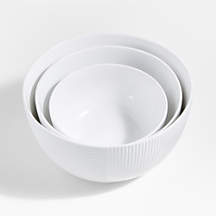 Hanno White Ceramic Mixing Bowls, Set of 3 + Reviews | Crate & Barrel