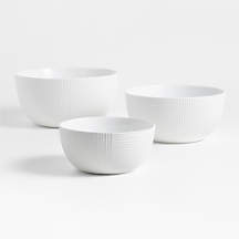 Hanno White Ceramic Mixing Bowls, Set of 3 + Reviews | Crate & Barrel ...