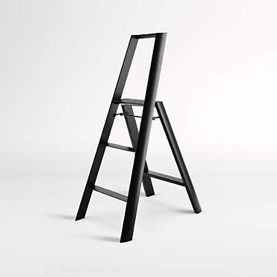 Hasegawa Lucano 2-Step White Folding Step Ladder + Reviews | Crate & Barrel