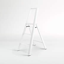 Hasegawa Lucano 3-Step White Folding Step Ladder + Reviews | Crate & Barrel
