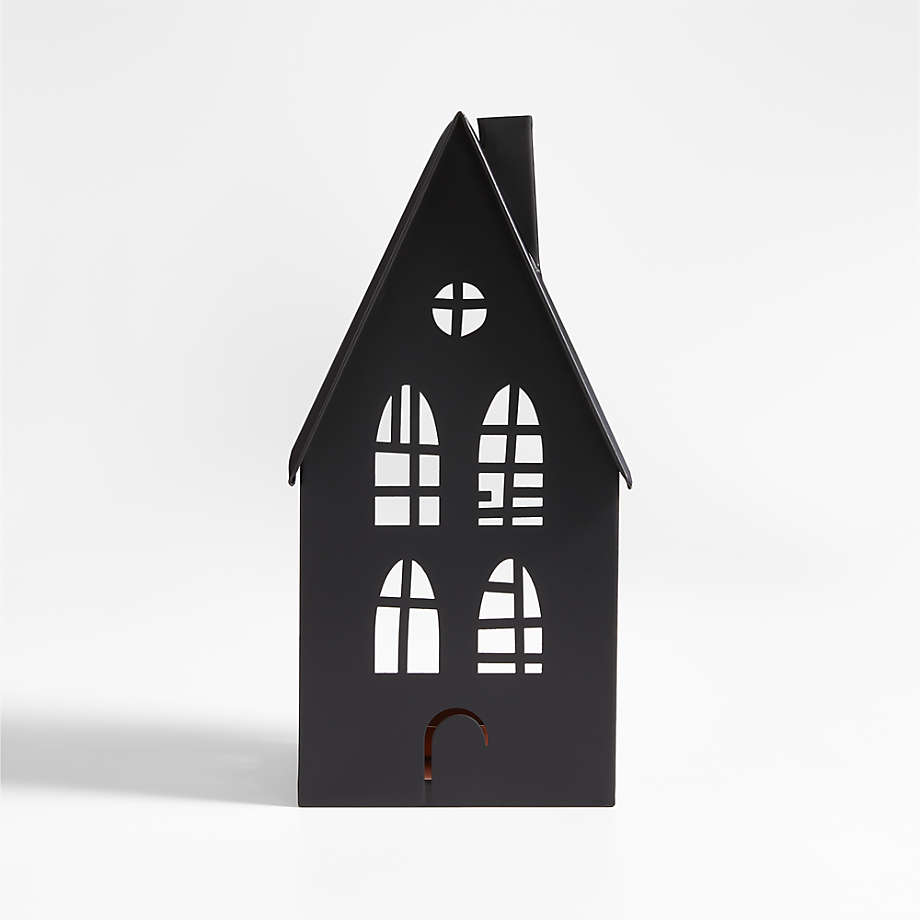 Medium Black Halloween Haunted House Sculpture + Reviews | Crate & Barrel