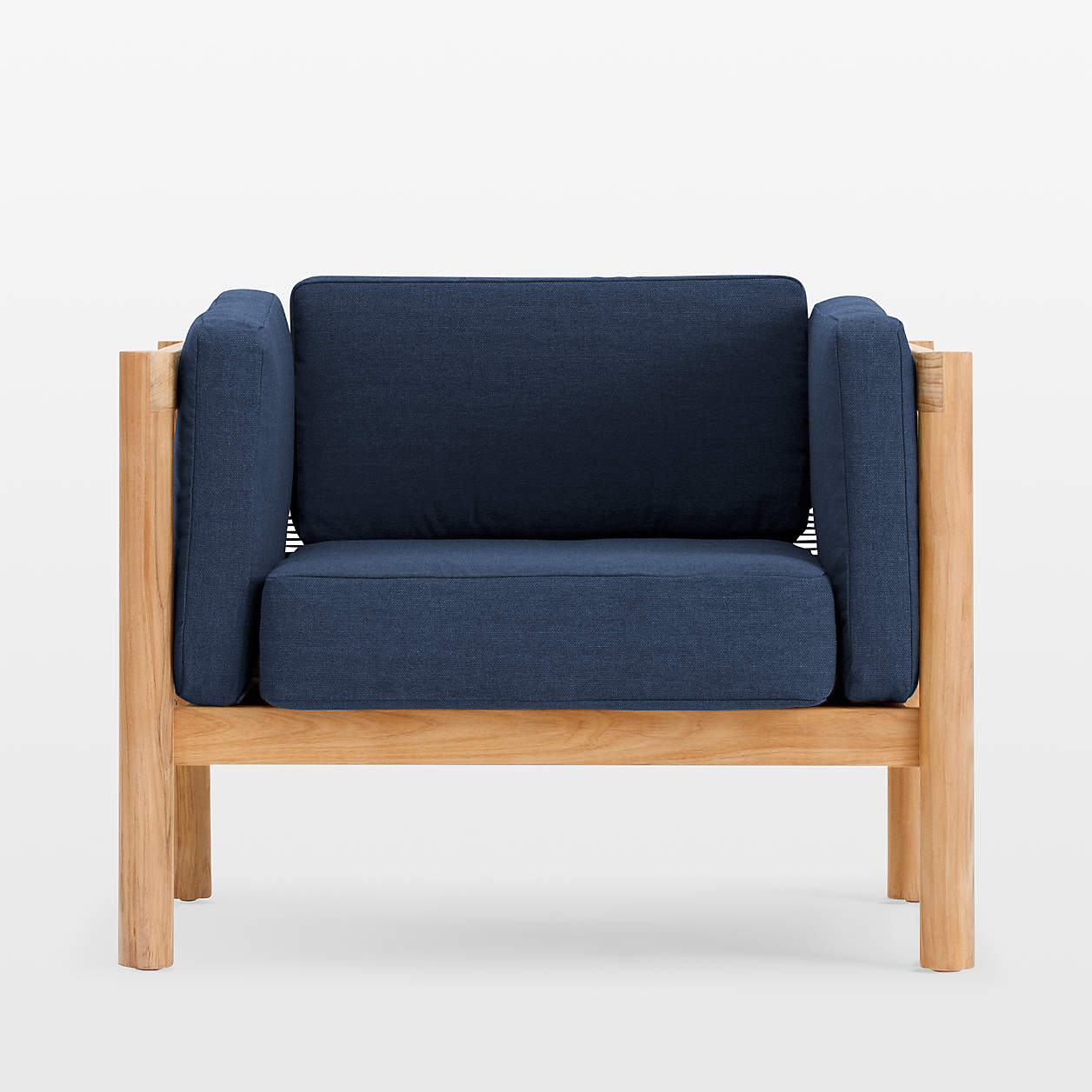 Neighbor Haven Navy Blue Outdoor Lounge Chair + Reviews | Crate & Barrel