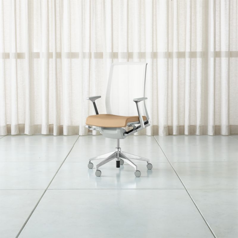 Haworth Very Mesh Buff Desk Chair + Reviews | Crate & Barrel