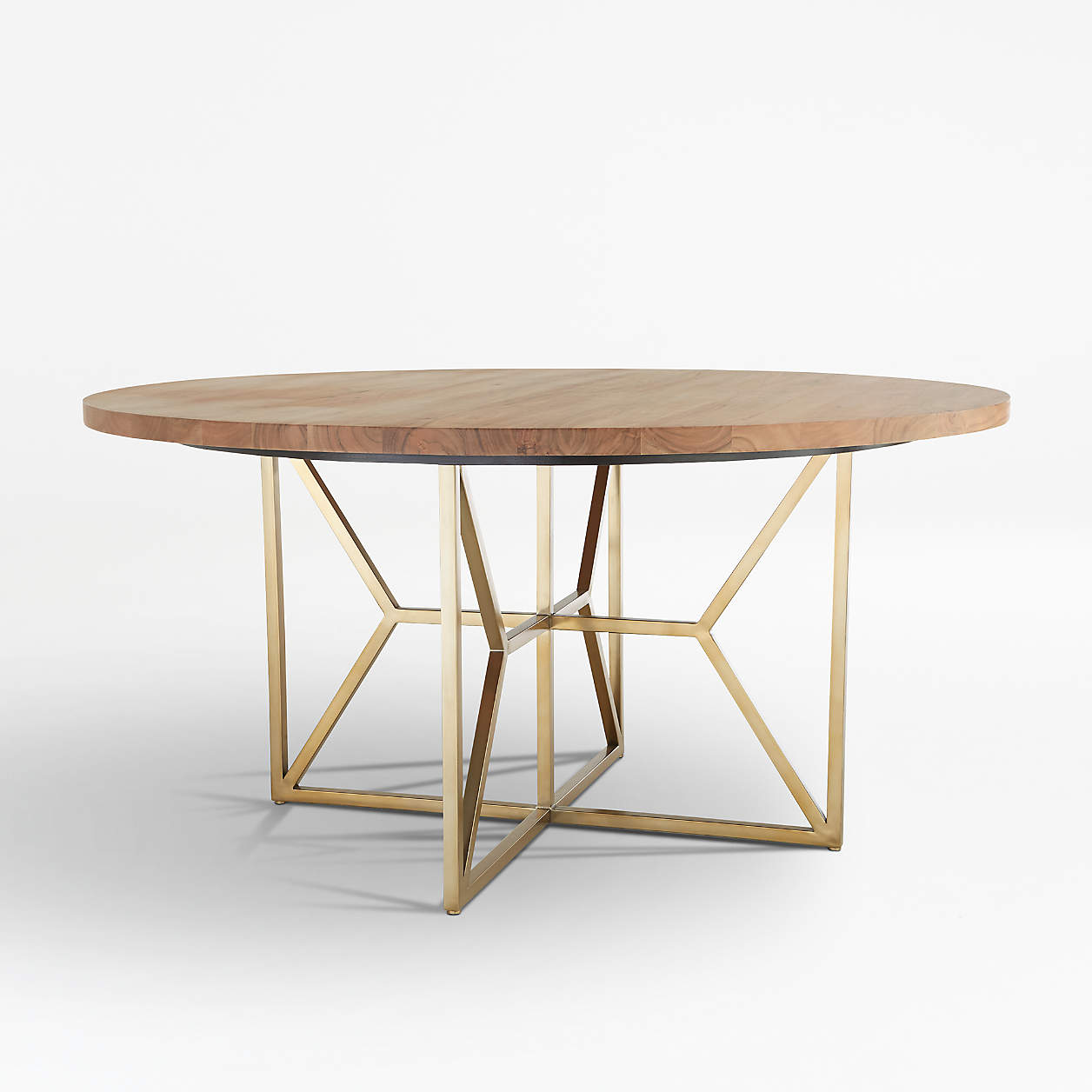 Hayes 60" Round Acacia Dining Table + Reviews | Crate & Barrel