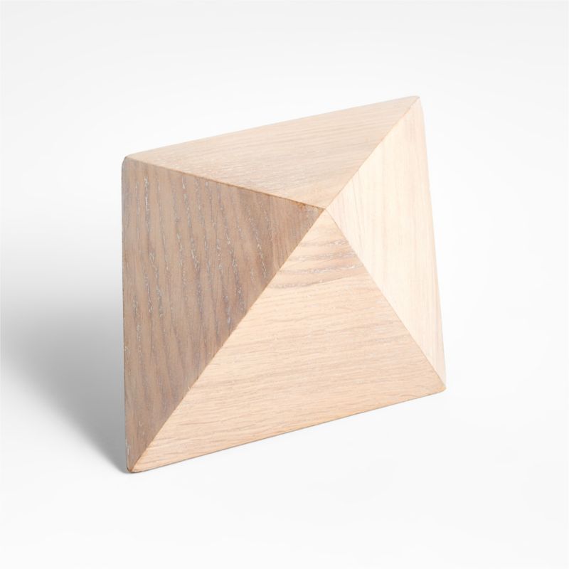 Hedron White Wood Triangle Sculpture | Crate & Barrel