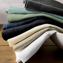 Marin Blue Mist Linen Napkins, Set of 8 | Crate & Barrel