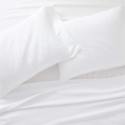 Pure Linen Warm White Queen Bed Sheet Set + Reviews | Crate & Barrel
