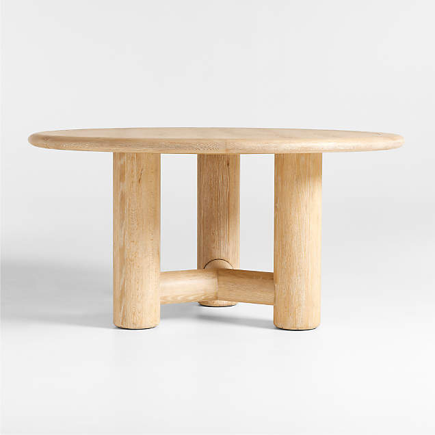 Tate 60" Walnut Wood Round Dining Table + Reviews | Crate & Barrel