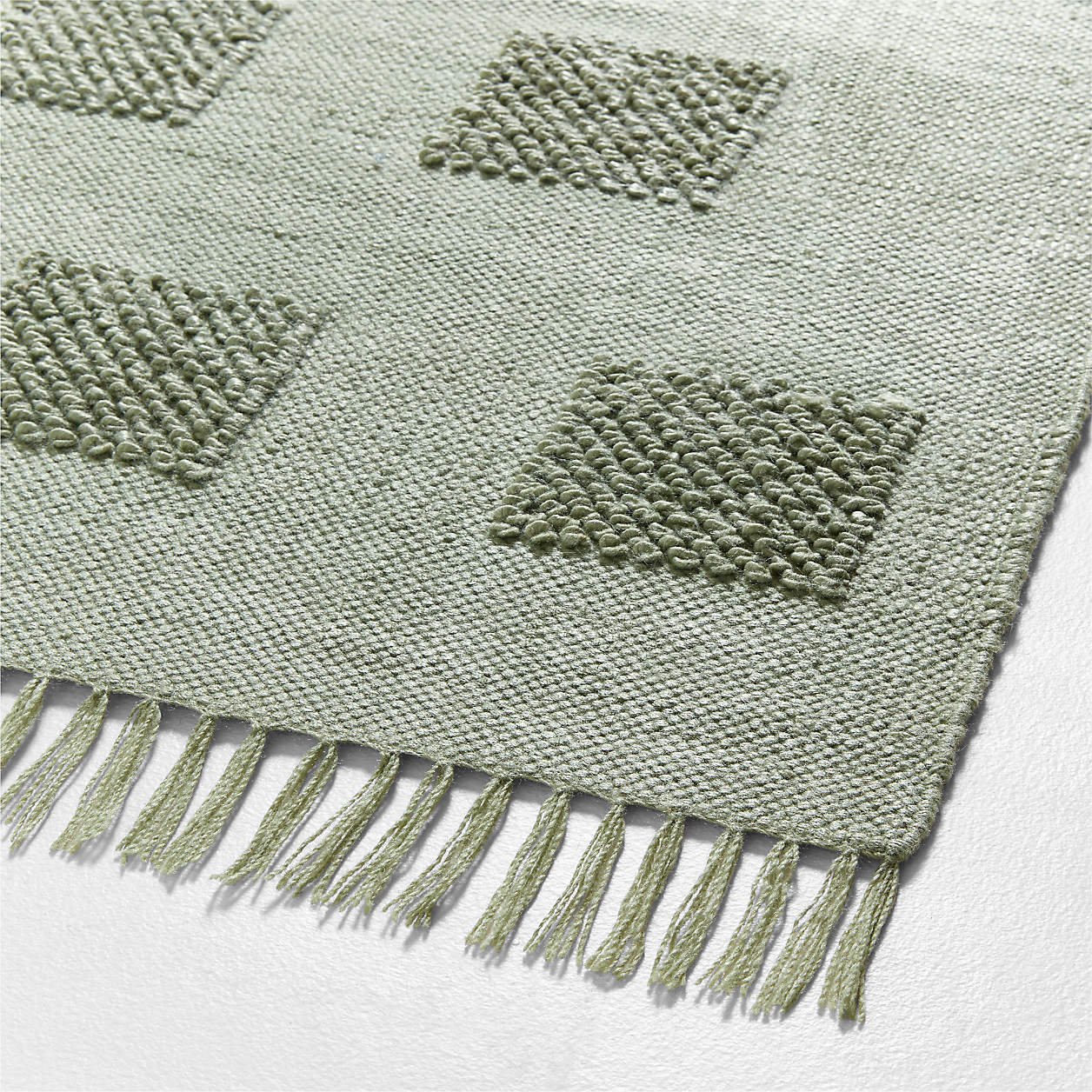 Hi/Low Square Verte Green Flatweave Kids Performance Area Rug Swatch ...