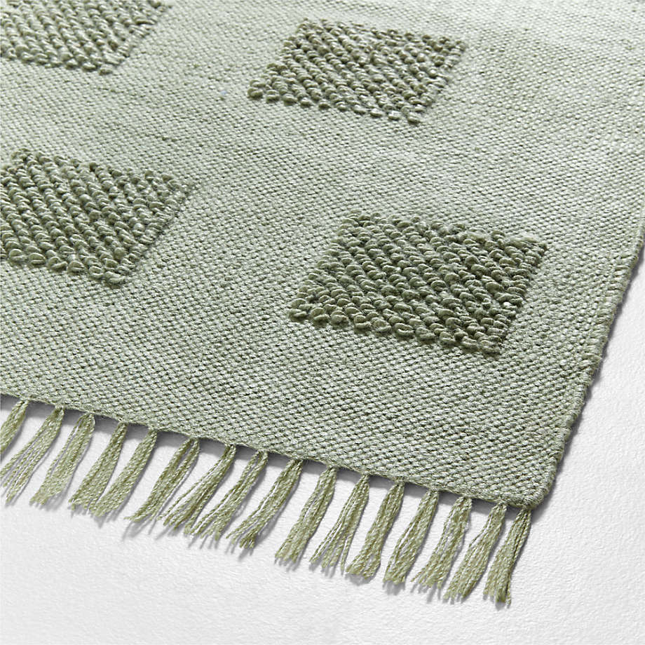 Hi/Low Square Verte Green Flatweave Kids Performance Area Rug Swatch ...