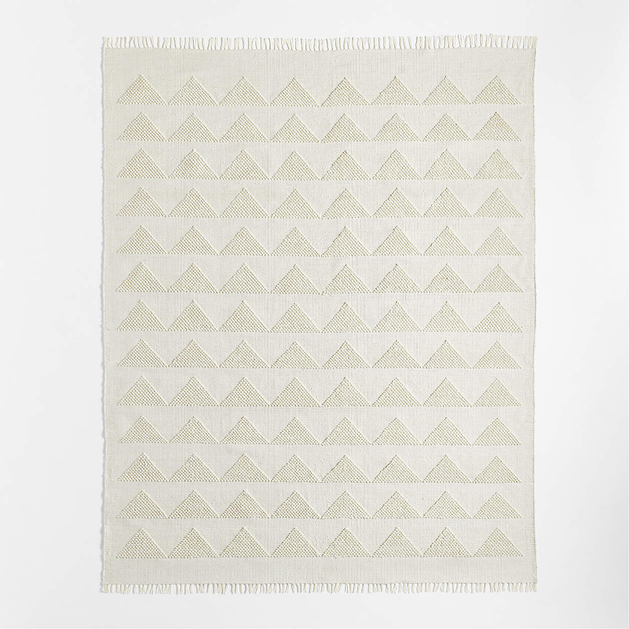 Hi/Low Triangle Pampas Ivory Flatweave Kids Performance Area Rug 8x10 ...