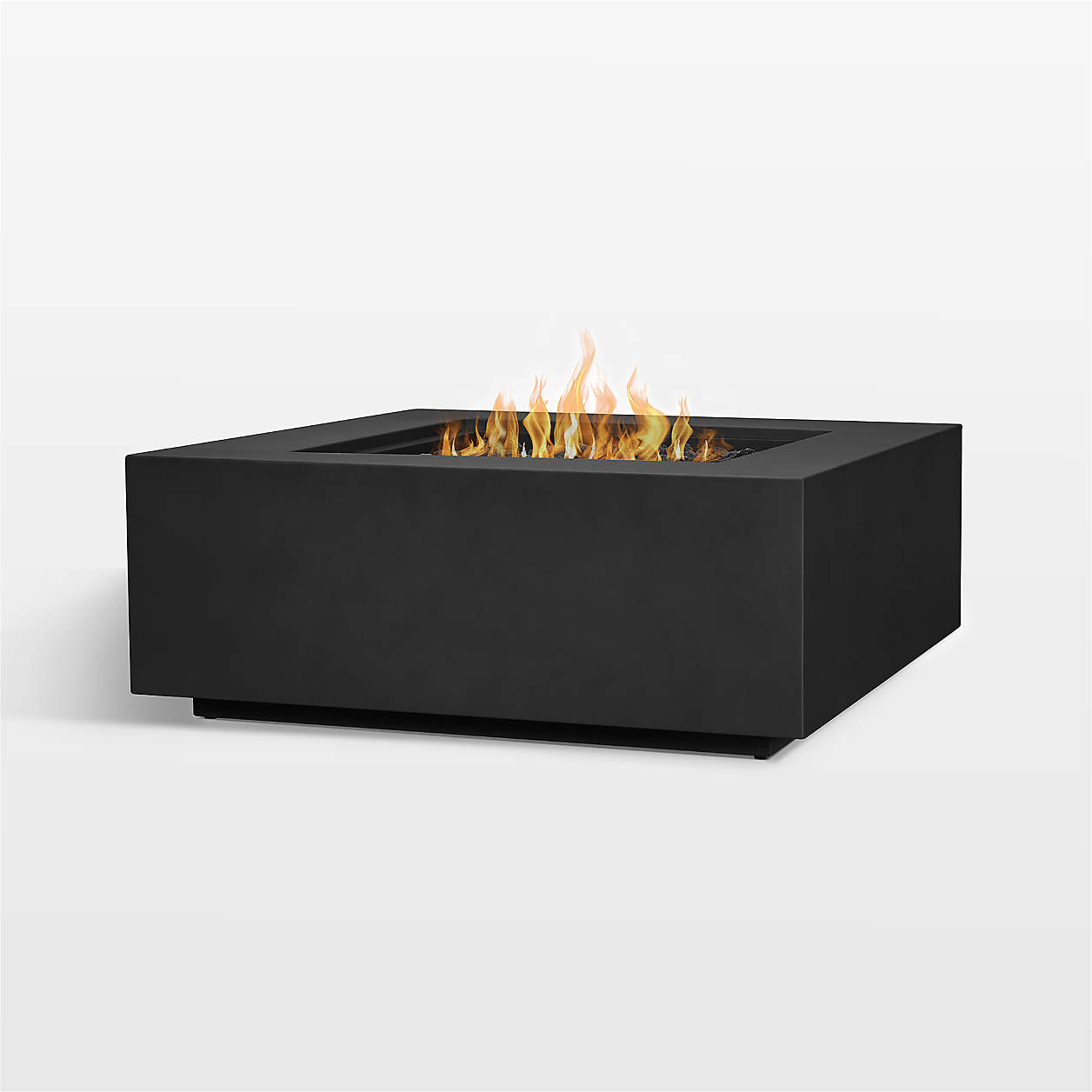 Highlands Black Metal Square Outdoor Natural Gas and Propane Fire Pit ...