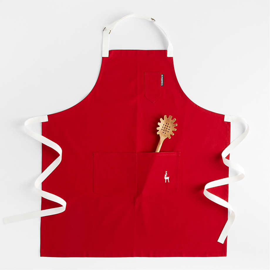 Holiday Red Reindeer Apron | Crate & Barrel