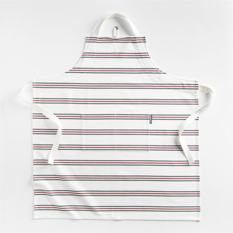 Holiday Stripe Organic Cotton Apron | Crate & Barrel