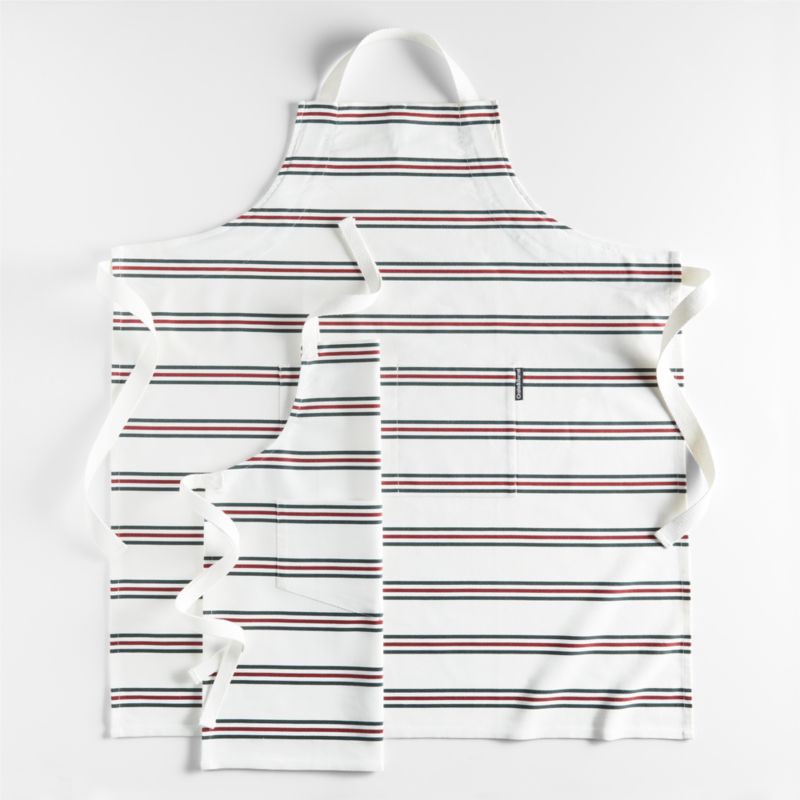 Holiday Stripe Organic Cotton Apron | Crate & Barrel Canada