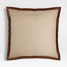 Hyde Pieced Suede 23"x23" Brown Throw Pillow with Down-Alternative ...