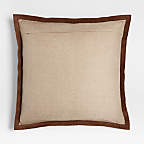 Hyde Pieced Suede 23"x23" Brown Throw Pillow with Down-Alternative ...