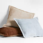 Hyde Pieced Suede 23"x23" Brown Throw Pillow Cover + Reviews | Crate ...
