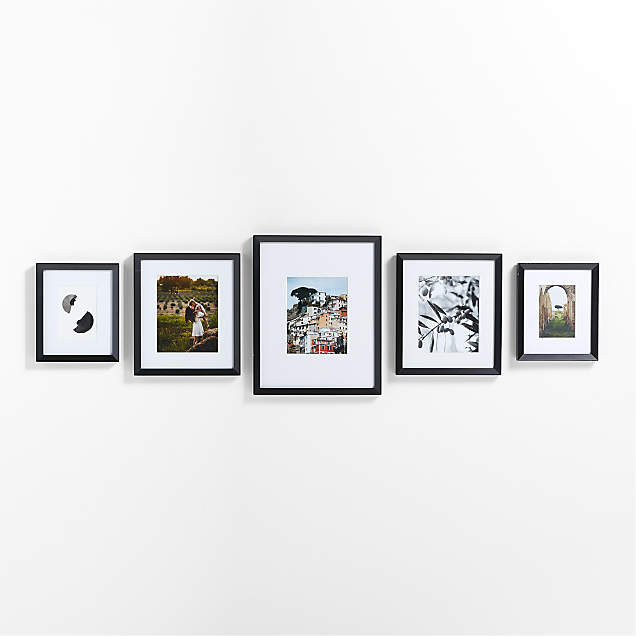 4-Piece Walnut Wood Gallery Wall Picture Frame Set + Reviews | Crate ...