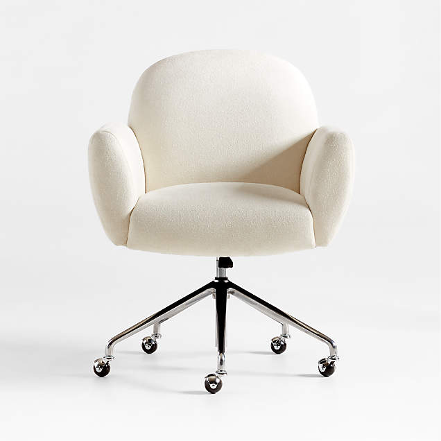 Jens Plush Ivory Office Chair + Reviews | Crate & Barrel