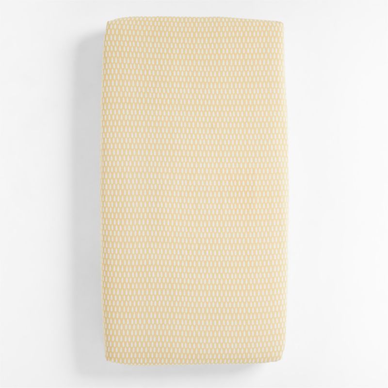 Inika Organic Yellow Leaf Baby Crib Fitted Sheet by John Robshaw ...