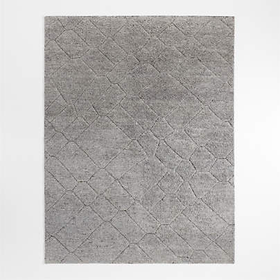 Juneau Wool Grey Area Rug 6'x9' | Crate & Barrel