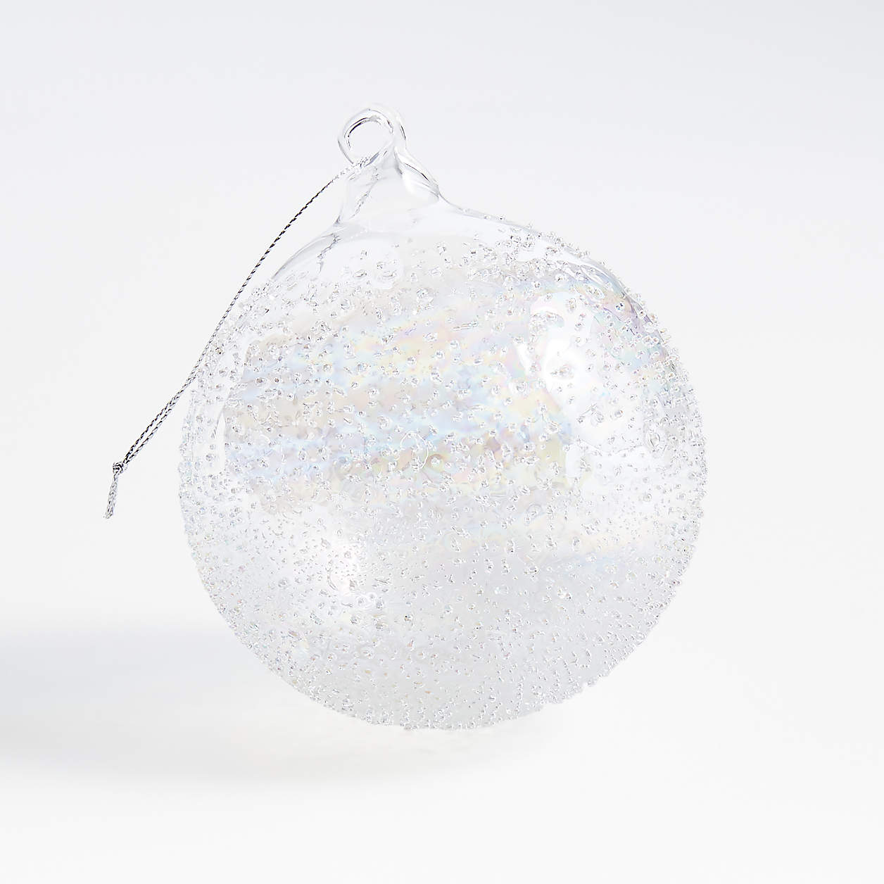 Hand-Blown Clear Iridescent Bubble Ball Christmas Tree Ornament ...