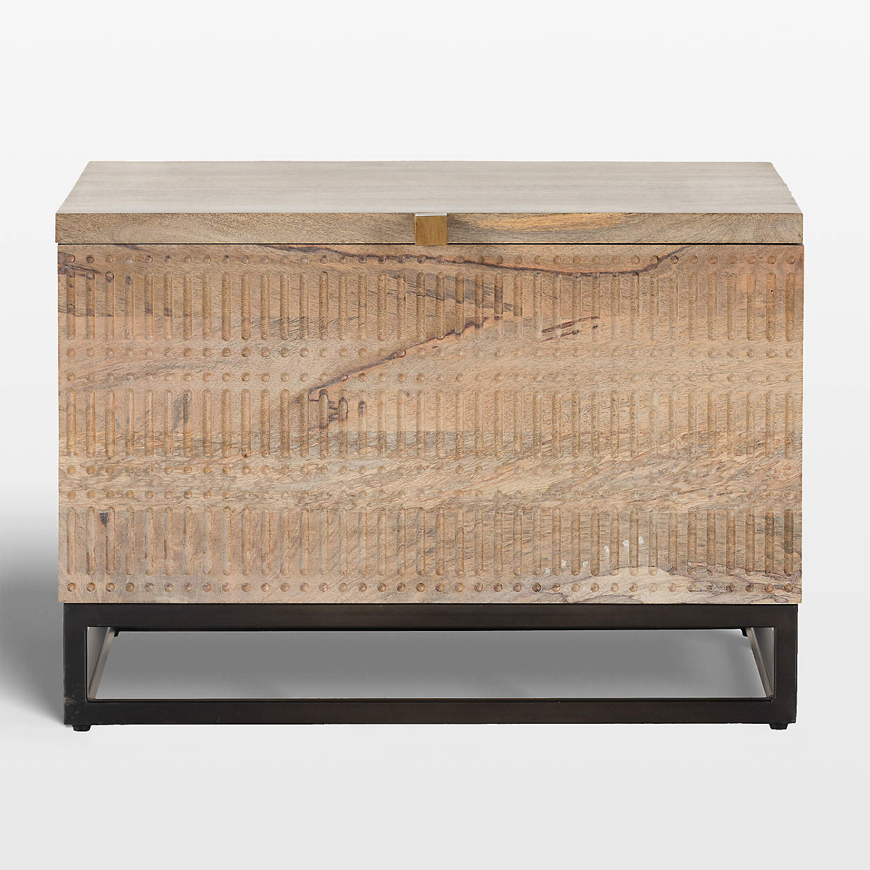 Ivan Light Wash Wood 24" Square Storage Side Table | Crate & Barrel