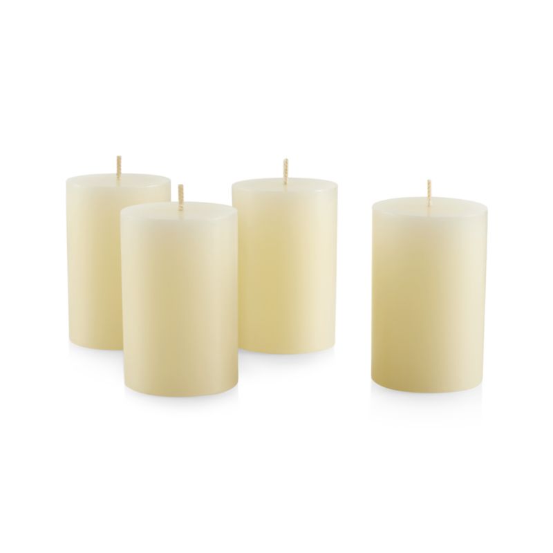 Ivory Pillar Candles 2"x3", Set of 4 + Reviews | Crate & Barrel