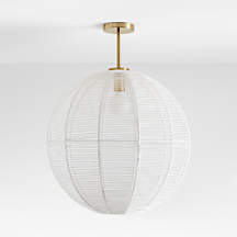 Ivory Woven Rope Sphere 22" Kids Semi-Flush Mount Light Fixture | Crate ...