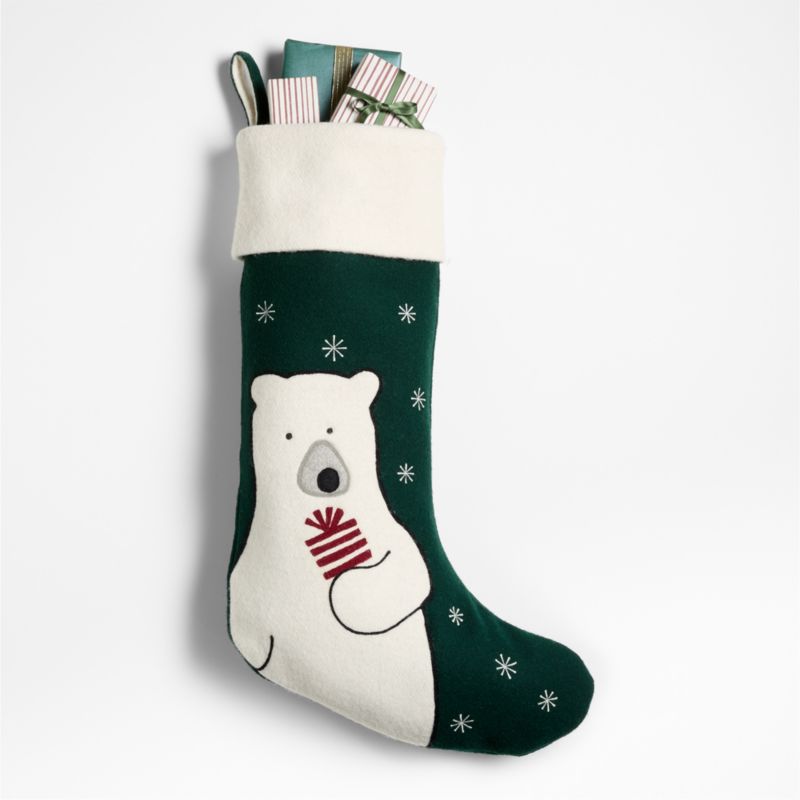 Arctic Friends Polar Bear Wool Christmas Stocking by Joan Anderson ...