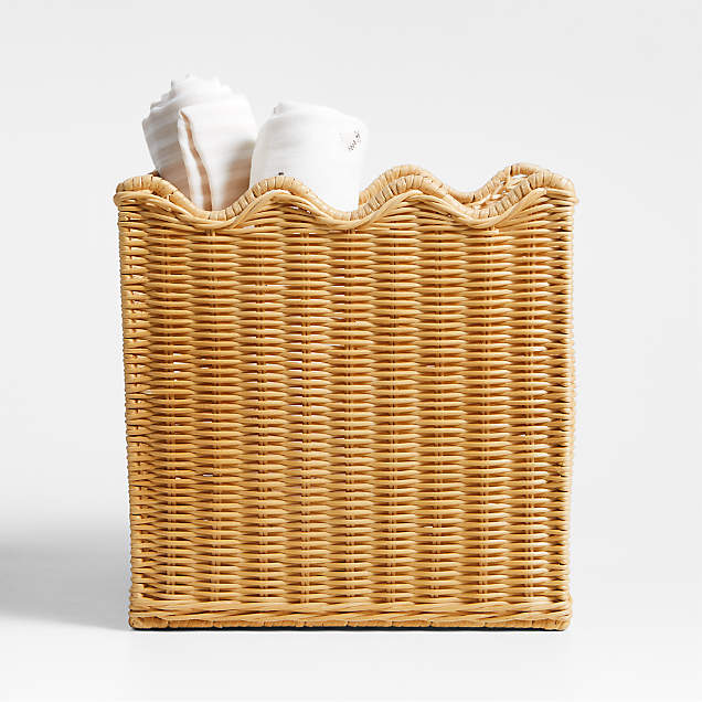 Wonderful Wicker Natural Woven Kids Toy Box with Lid + Reviews | Crate ...