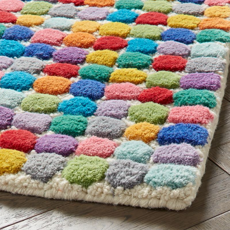 Hand-Tufted Rainbow Polka Dot Kids Rug 4x6 + Reviews | Crate & Kids