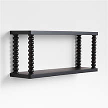 Jenny Lind Kids Black Wood Spindle Wall Shelf + Reviews | Crate & Kids