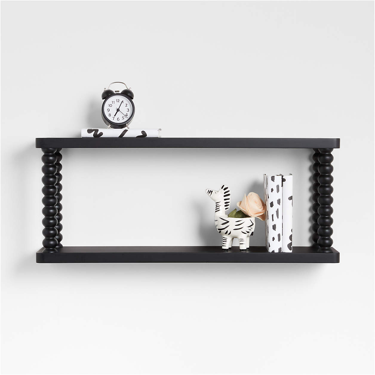 Jenny Lind Kids Black Wood Spindle Wall Shelf + Reviews | Crate & Kids