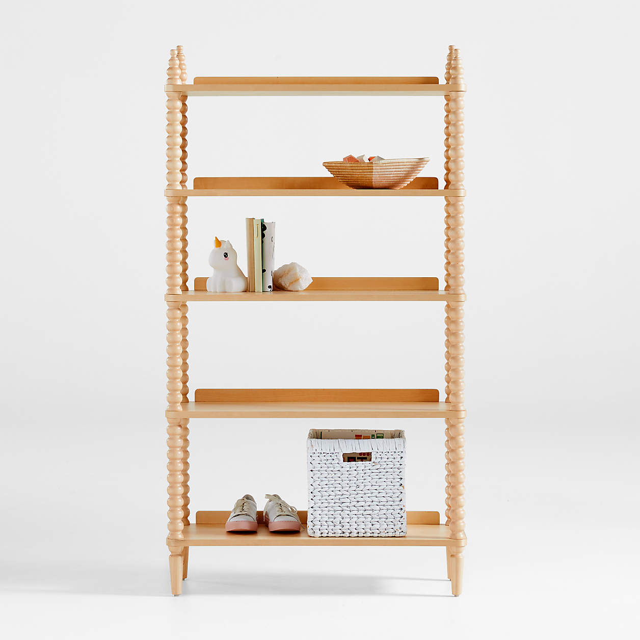 Jenny Lind Maple Wood Spindle 5-Shelf Kids Bookcase + Reviews | Crate ...