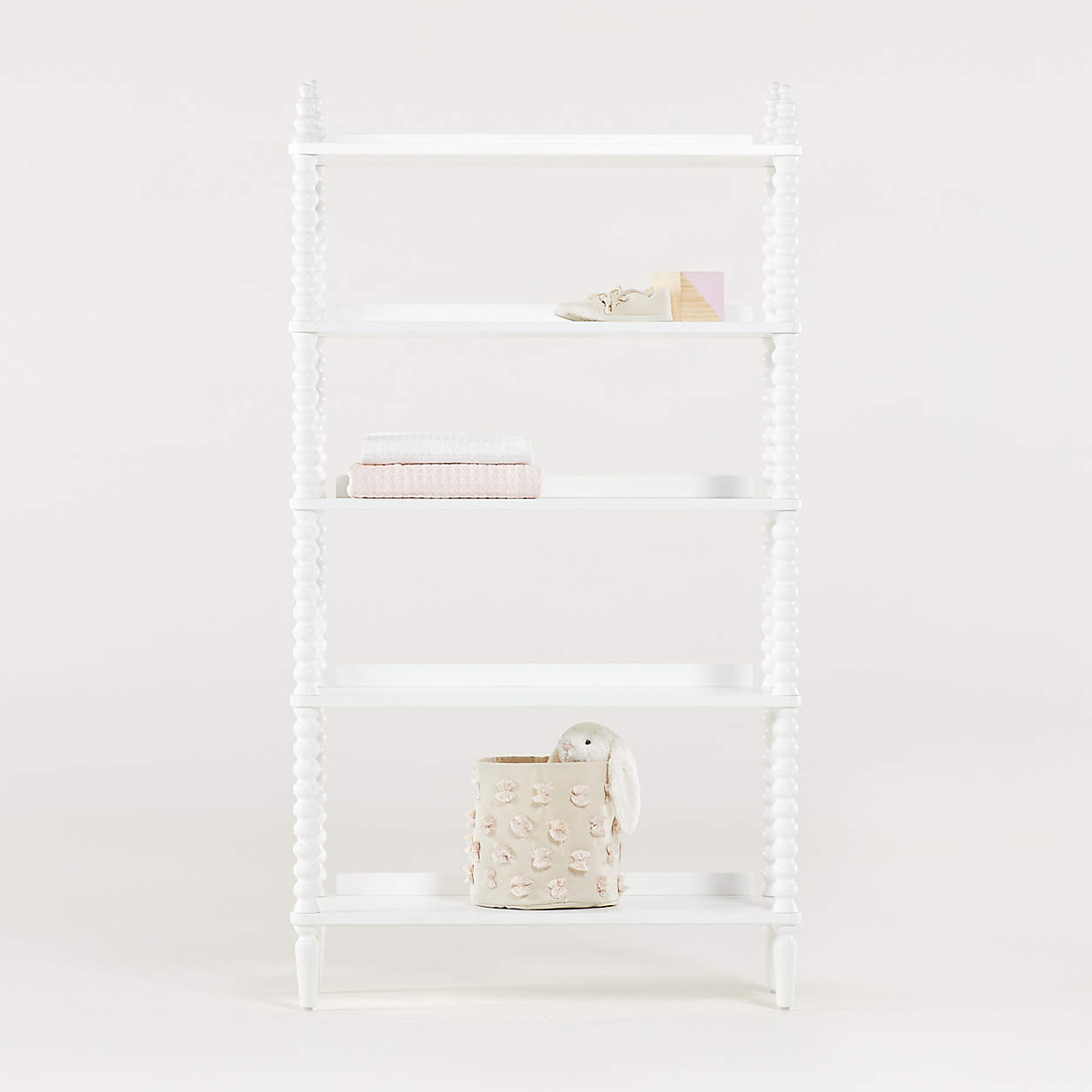 Jenny Lind White Wood Spindle 5-Shelf Kids Bookcase + Reviews | Crate ...