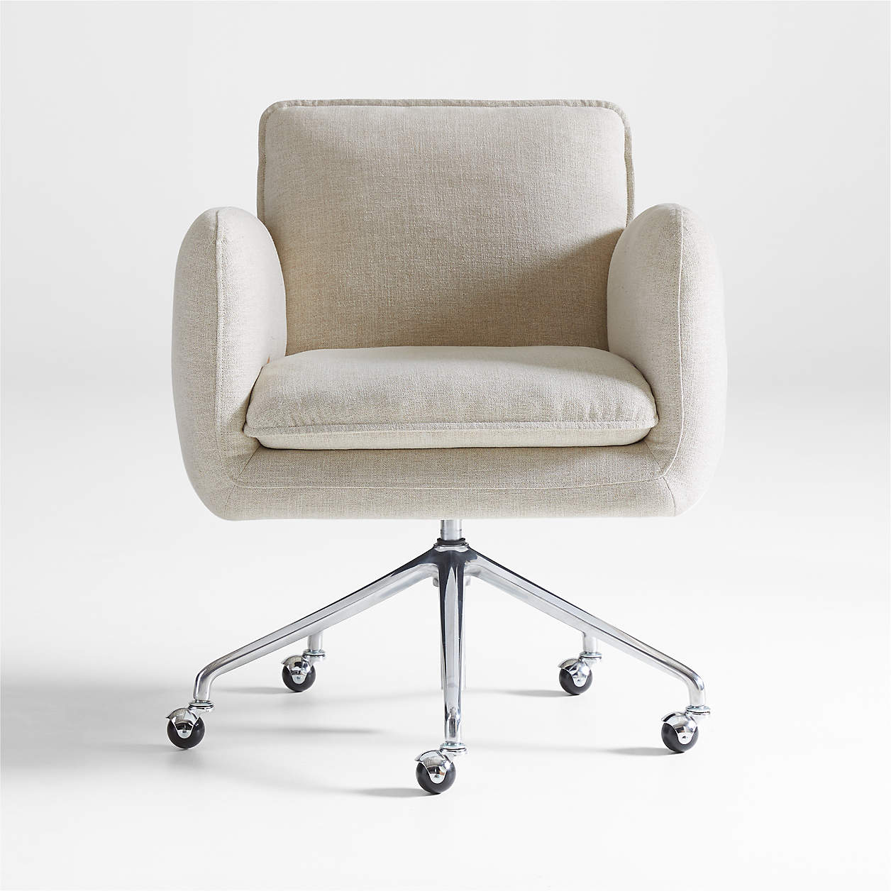 Jens Plush Ivory Office Chair + Reviews | Crate & Barrel