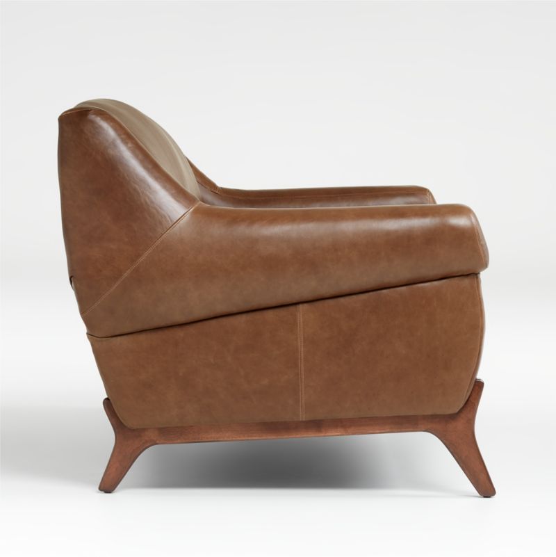 Jesper Mid-Century Leather Loveseat + Reviews | Crate & Barrel