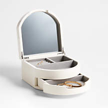 Medium Cream White Wood Jewelry Box + Reviews | Crate & Barrel