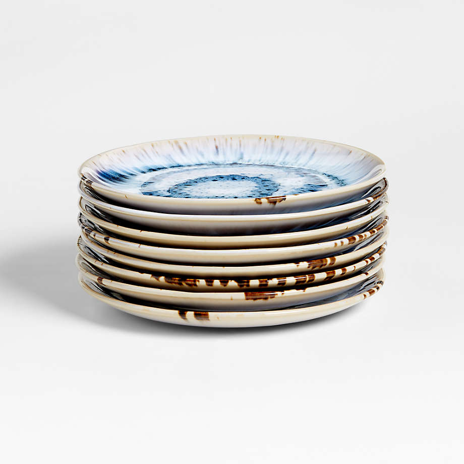 Julo Blue Salad Plates, Set of 8 + Reviews | Crate & Barrel