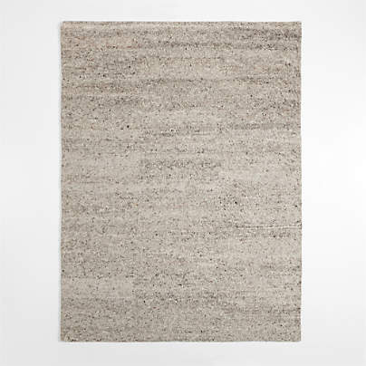 Juneau Wool Grey Area Rug 6'x9' + Reviews | Crate & Barrel