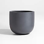 Junio Small Round Dark Grey Planter Pot 13" + Reviews | Crate & Barrel