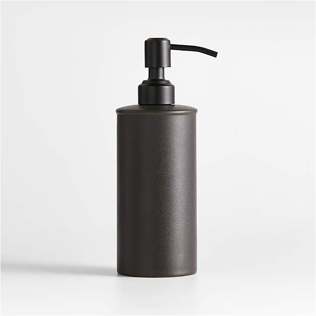 Ribbed Black Glass Soap Pump + Reviews | Crate & Barrel