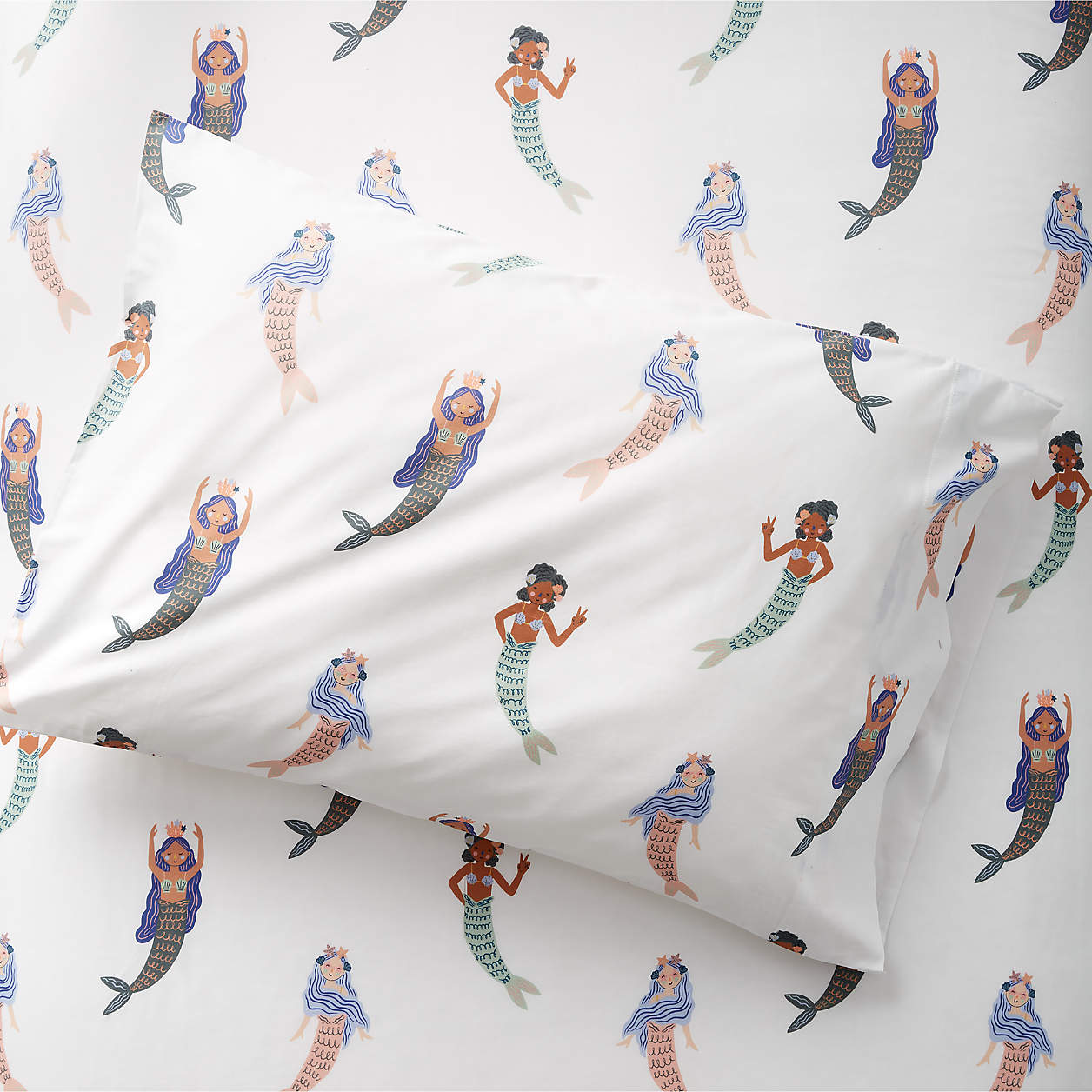 Kaia Organic Cotton Mermaid Kids Pillowcase + Reviews | Crate & Kids