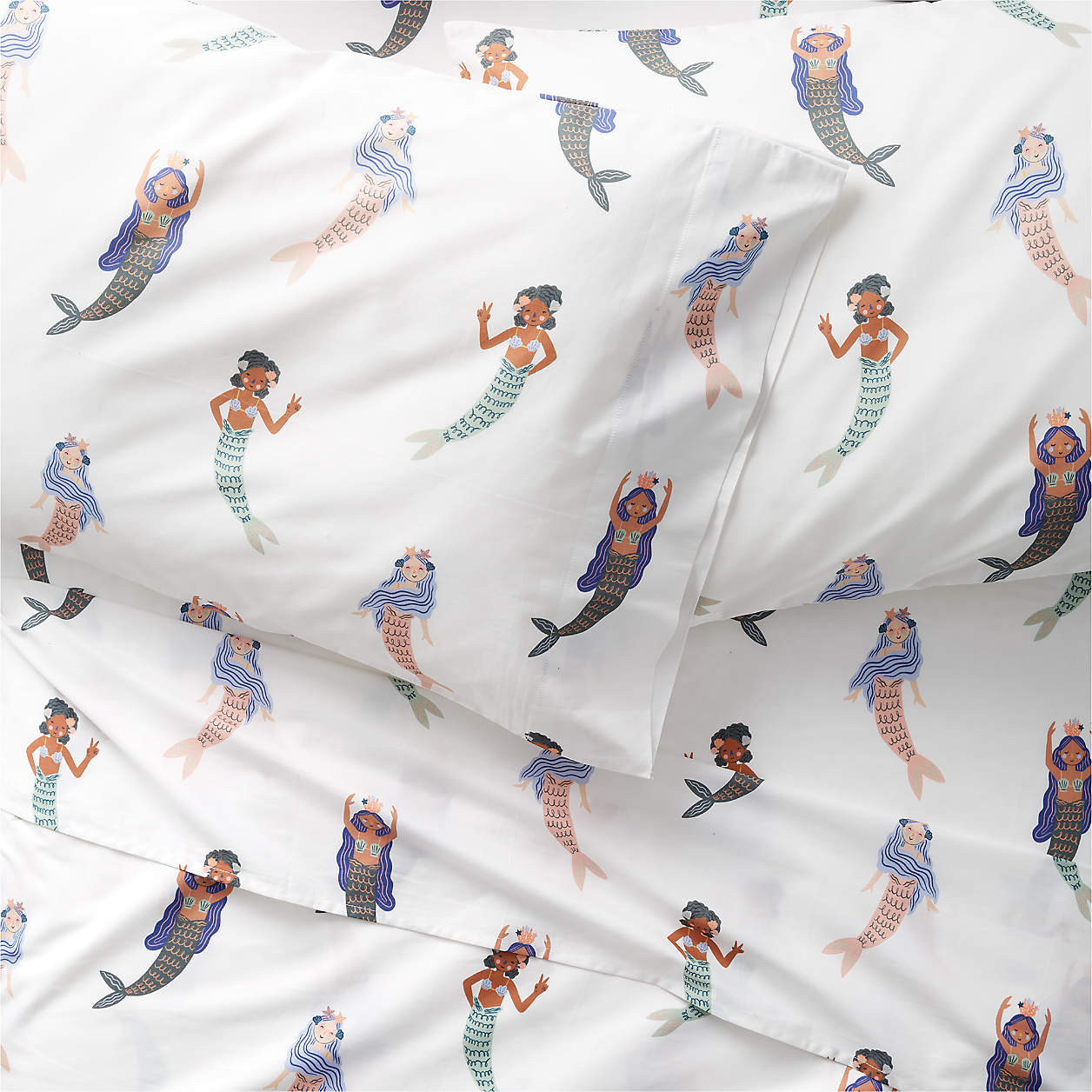 Kaia Kids Organic Mermaid Sheet Set Full | Crate & Kids