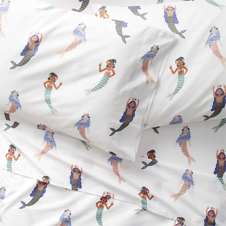 Kaia Kids Organic Mermaid Sheet Set Full | Crate & Kids